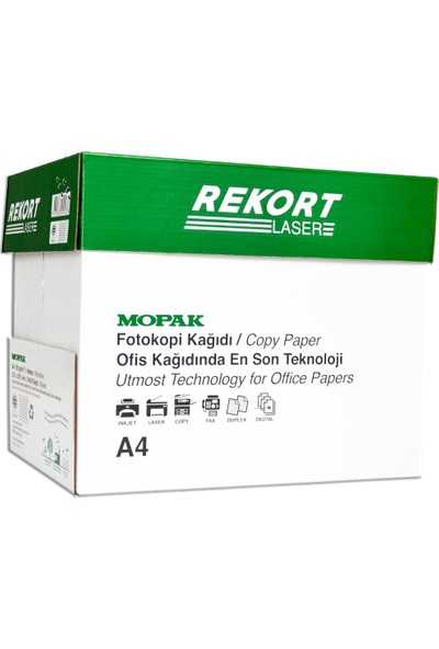 Mopak Record Fotokopi Kağıdı A4 80 Gr/m² 500 sf 5'li Paket / Koli Mopak Record Fotokopi Kağıdı A4 80 Gr/m² 500 sf 5'li Paket / Koli