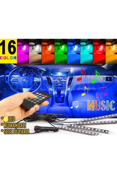 Class Ayak Altı LED Kumandalı Araç Içi Aydınlatma 4 Lü Sese Duyarlı Renk Değiştirme Özellikli Class Ayak Altı LED Kumandalı Araç Içi Aydınlatma 4 Lü Sese Duyarlı Renk Değiştirme Özellikli