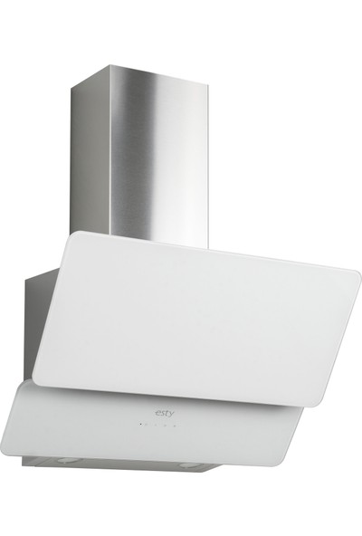 Esty 3471 60 cm Dekoratif Camlı Beyaz - Inox Davlumbaz Esty 3471 60 cm Dekoratif Camlı Beyaz - Inox Davlumbaz
