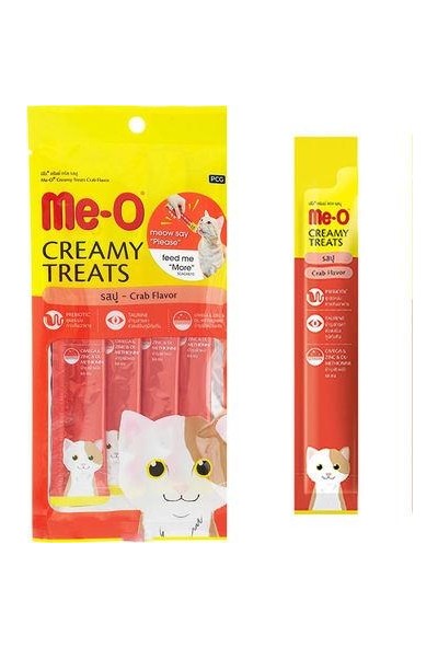 Me-O Creamy Treats Yengeç Etli Yaş Kedi Ödül Maması 15 gr x 4 Me-O Creamy Treats Yengeç Etli Yaş Kedi Ödül Maması 15 gr x 4