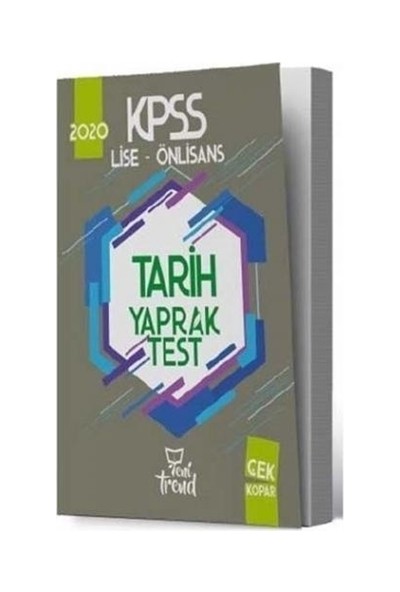 2020 KPSS Lise Önlisans Tarih Yaprak Test 2020 KPSS Lise Önlisans Tarih Yaprak Test