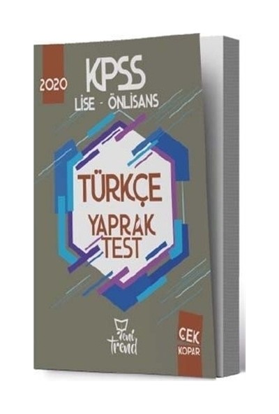 2020 KPSS Lise Önlisans Türkçe Yaprak Test