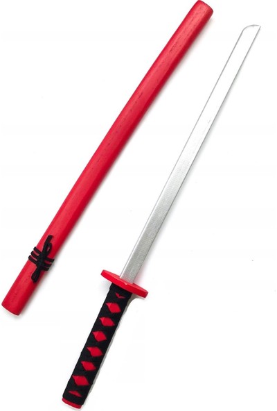 Dünyadan Hediyeler Ahşap Japon Samuray Katana Kılıcı Kırmızı