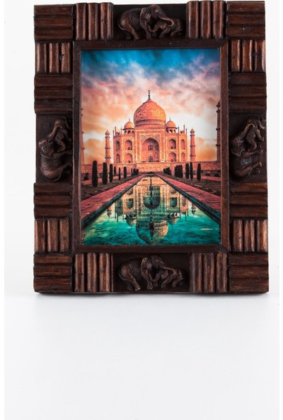 Dünyadan Hediyeler Tik Ağacı Fil Figür Resim Çerçevesi