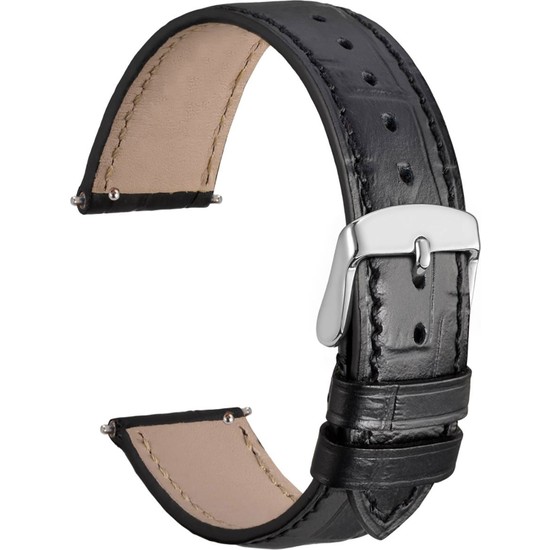 Trendburada 20MM Wesse Saat Uyumlu Siyah Renk Croco Desenli Fiyatı