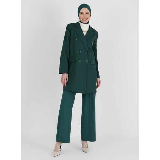 Refka Düğme Detaylı Ceket - Koyu Zümrüt - Refka Woman Fiyatı
