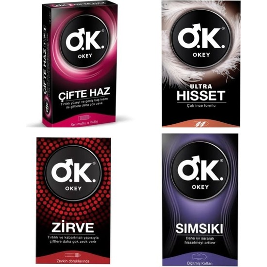 Okey Karma Prezervatif Seti 40'ı (Çifte Haz + Zirve + Ultra Fiyatı
