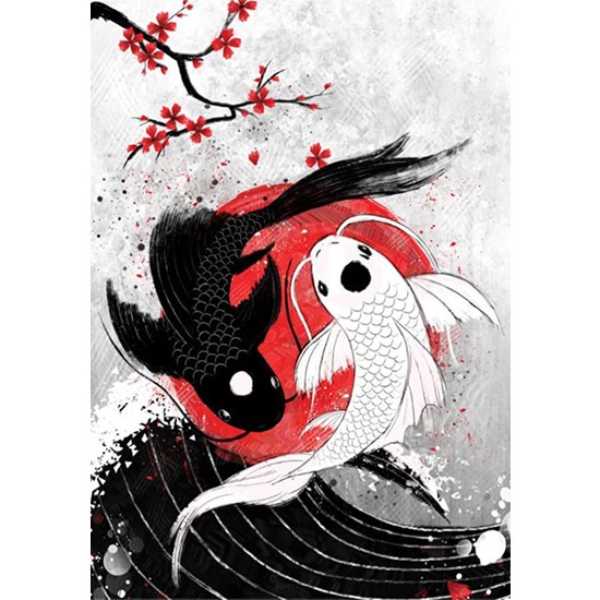 Tai Chi Fish Koi Dıy Elmas Mozaik Tablo Mozaik Puzzle 30X40 Fiyatı