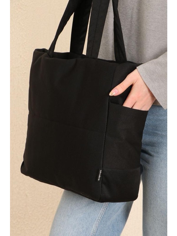 Manubag 3 Bölmeli Fermuarlı Kol ve Omuz Çantası Siyah Fiyatı