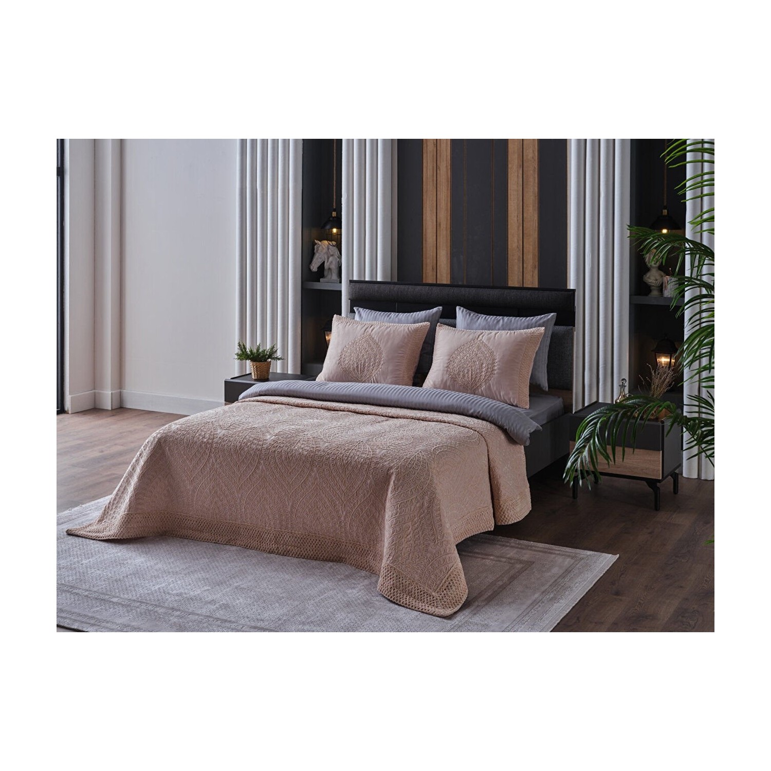 Doqu Home Lalezar Tek Kişilik Yatak Örtüsü Bej Fiyatı