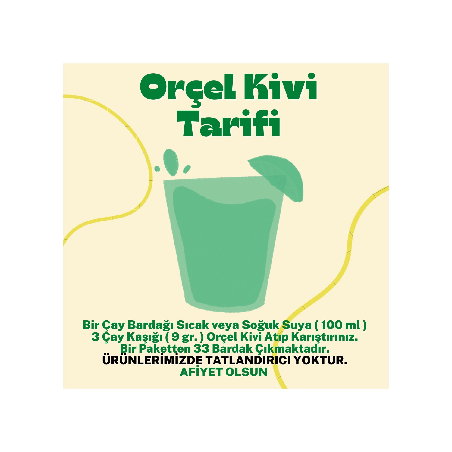 Orçel Kivi Aromalı İçecek Tozu Oralet Çay 300 grX 4 Adet Fiyatı