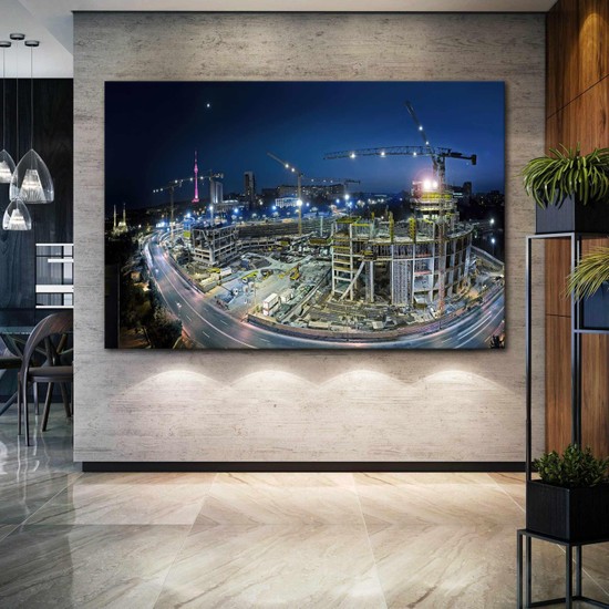 SML Tablo Gece Şantiye Alanı Şehir Inşaat Building Mühendis Fiyatı