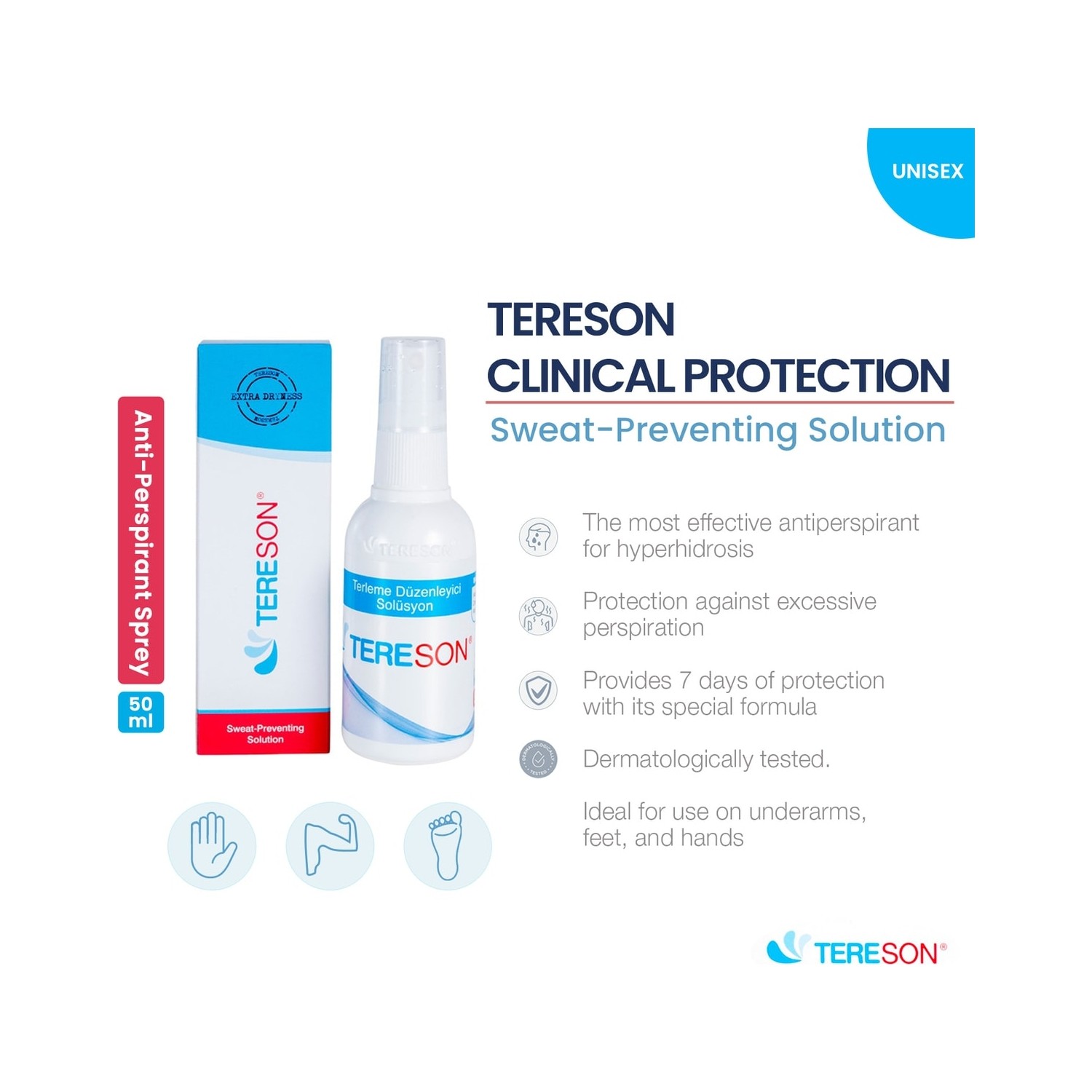 Tereson El, Ayak ve Koltuk Altı Terlemesine Çözüm 50 ml - 2 Fiyatı