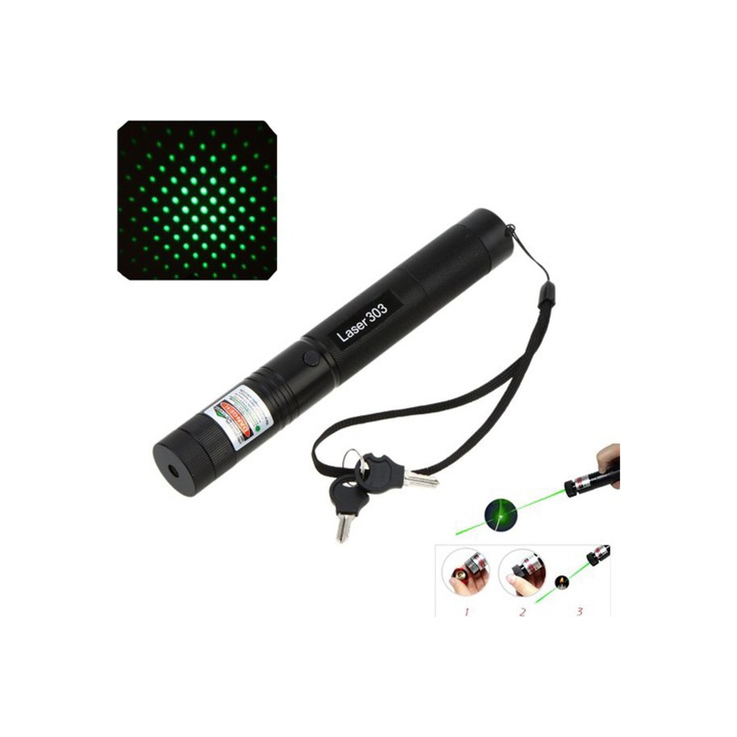 Bigem BM-520 Şarjlı Anahtar Emniyetli Yeşil Lazer Pointer Fiyatı