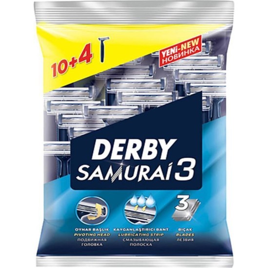 Derby Samurai Plus 3 Bıçaklı 14'Lü Poşet Fiyatı
