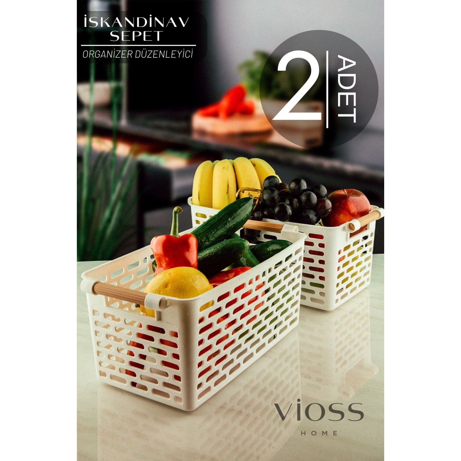 Vioss Home 2 Adet Buzdolabı Sepeti Dolap Içi Düzenleyici Sepet ...