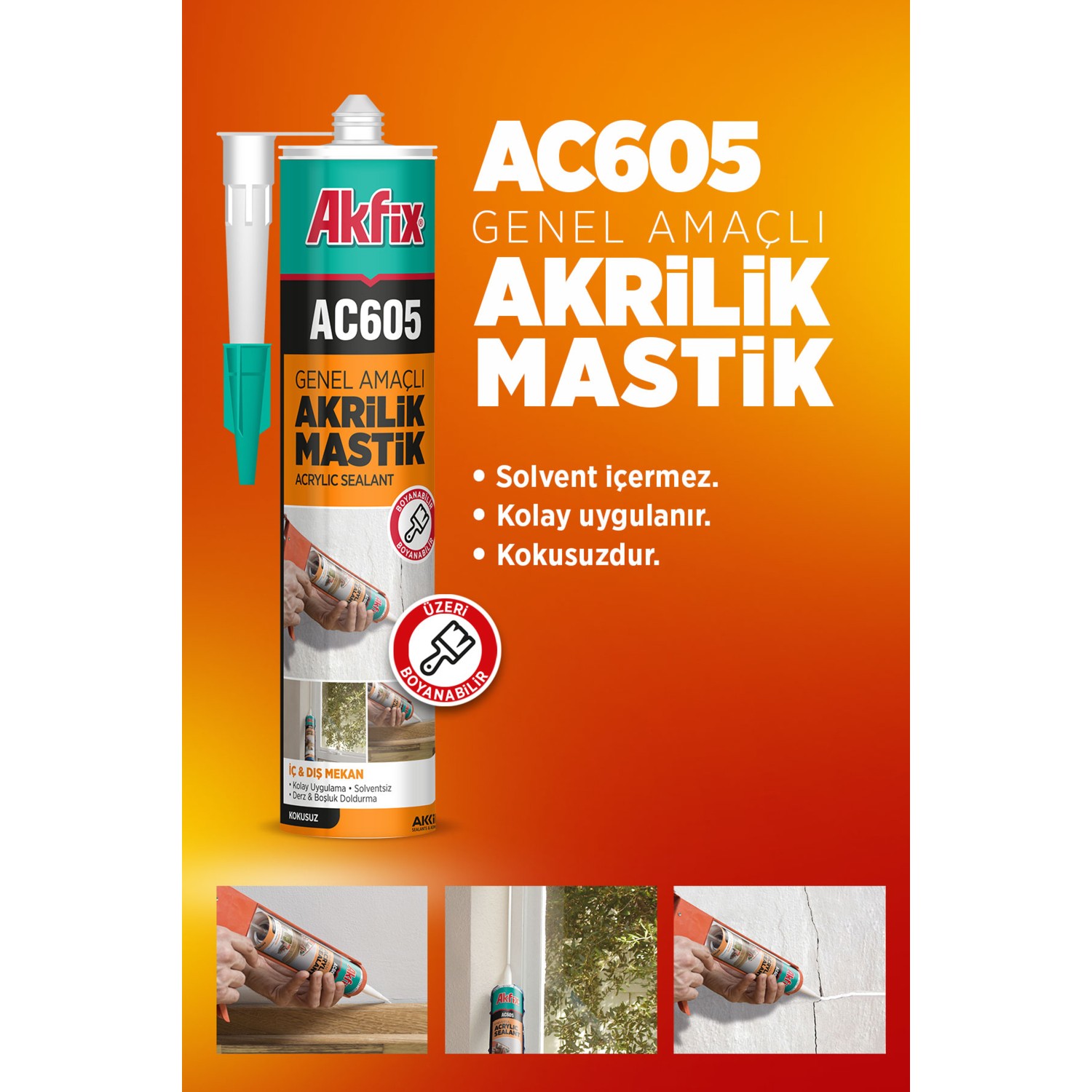Akfix AC605 Akrilik Mastik Fiyatı - Taksit Seçenekleri