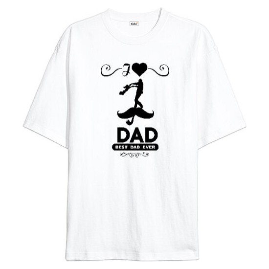 Tisho Best Dad Ever - En Iyi Baba - Beyaz Oversize Unisex Fiyatı