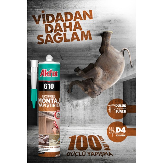 Akfix 610 Pu Ekspres Sıvı Çivi 310ML Şeffaf Fiyatı