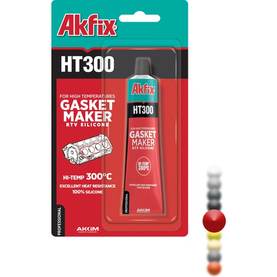 Akfix HT300 Rtv Yüksek Isı Silikonu 50GR Kırmızı Fiyatı