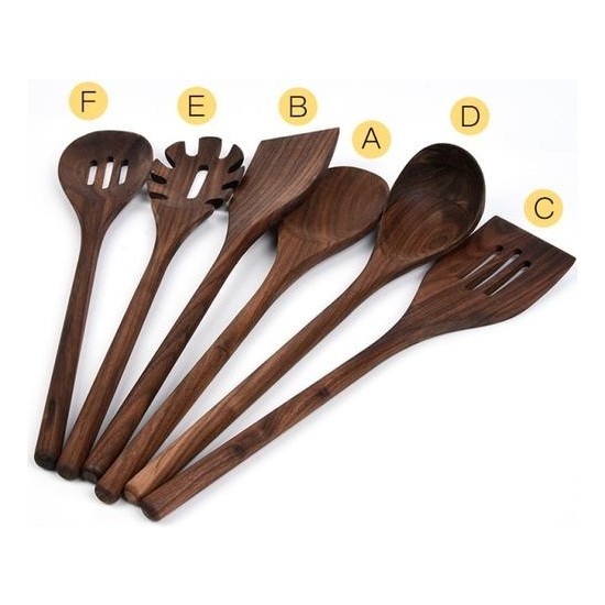 Siyah Ceviz Ahşap Mutfak Eşyaları Setleri 6 Adet Pişirme Fiyatı