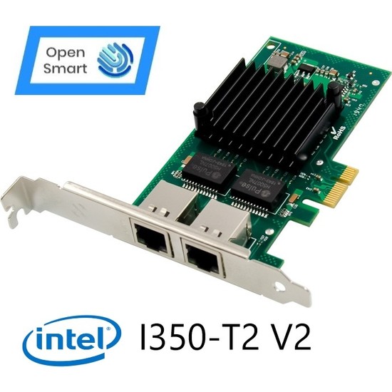 Open Smart 2 Port Intel I350-T2 1gbe Pcıe X1 Ethernet Kart - Fiyatı