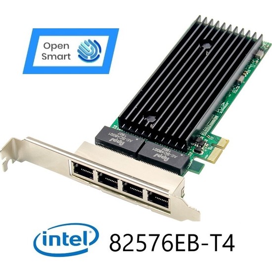Open Smart 4 Port Intel 82576EB 1gbe Pcıe X1 Ethernet Kart - Fiyatı