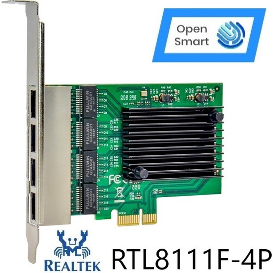 Open Smart 4 Port Realtek RTL8111F 1gbe Pcıe X1 Ethernet Fiyatı