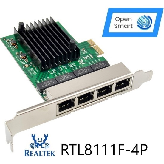 Open Smart 4 Port Realtek Rtl8111f 1gbe Pcıe X1 Ethernet Fiyatı