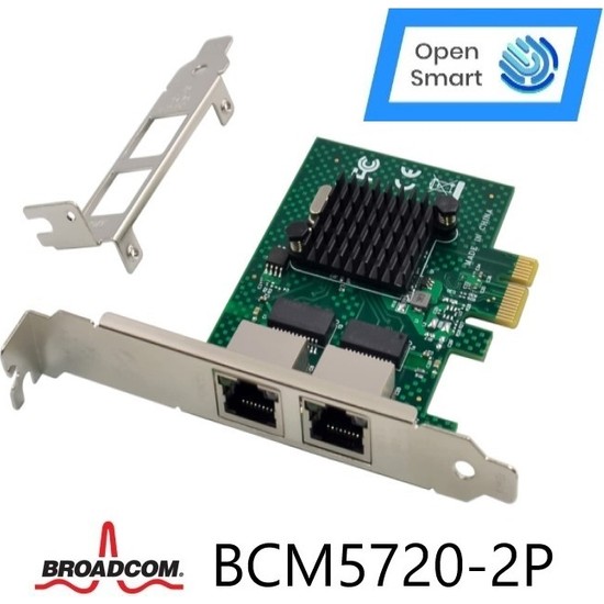 Open Smart 2 Port Broadcom BCM5720-2P 1gbe Pcıe X1 Ethernet Fiyatı