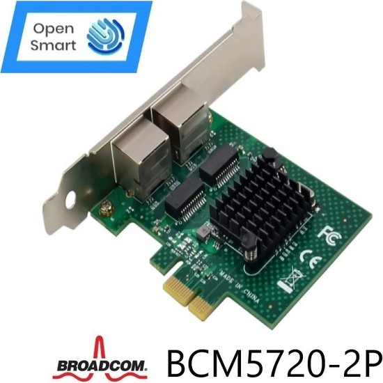 Open Smart 2 Port Broadcom BCM5720-2P 1gbe Pcıe X1 Ethernet Fiyatı
