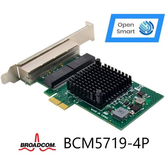 Open Smart 4 Port Broadcom BCM5719-4P 1gbe Pcıe X1 Ethernet Fiyatı