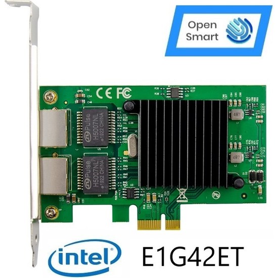 Open Smart 2 Port Intel E1g42etblk 1gbe Pcıe X1 Ethernet Fiyatı