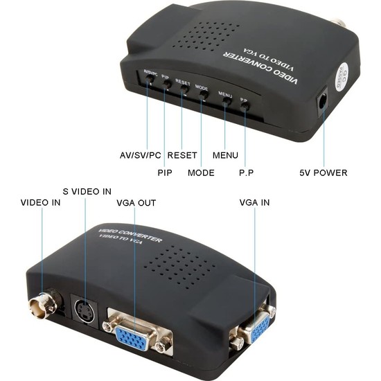 Boblov Bnc - VGA Video Dönüştürücü Bileşik S-Video Girişi - Fiyatı