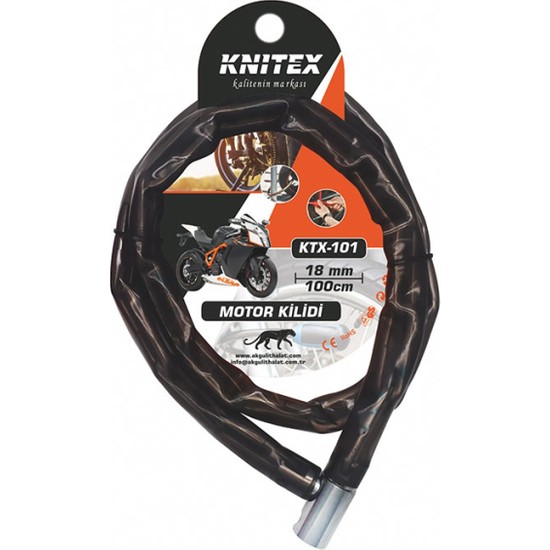 Knitex KTX-101 Zincirli Motor Kilidi 18MMX100CM - Siyah-76 Fiyatı