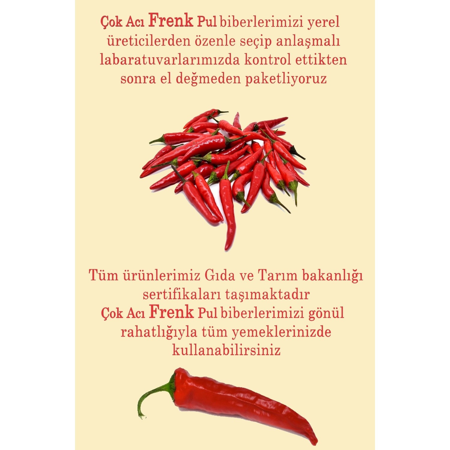 Parmak Acı Pul Biber (Frenk) 500 gr Fiyatı - Taksit Seçenekleri