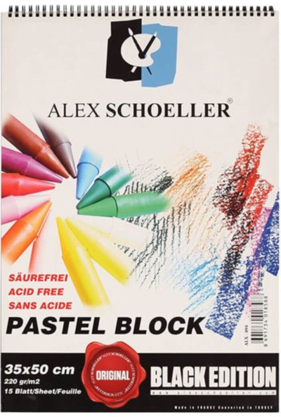 Alex Schoeller Resim Blok 35X50 220Gr P.Siyah 15 Li Alx-894