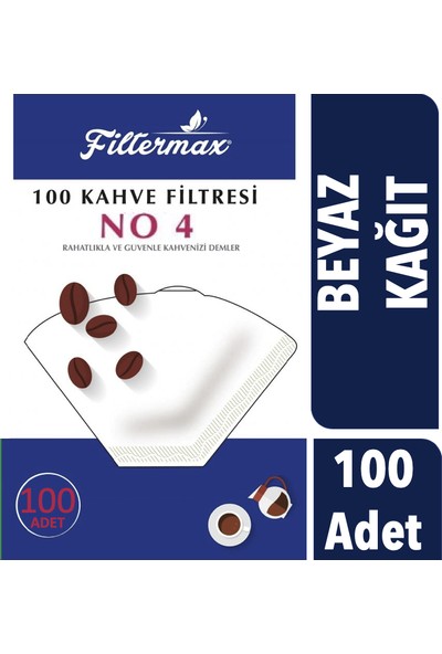 Filter Max Kahve Filtre Kağıdı 4 Numara 100 Adet