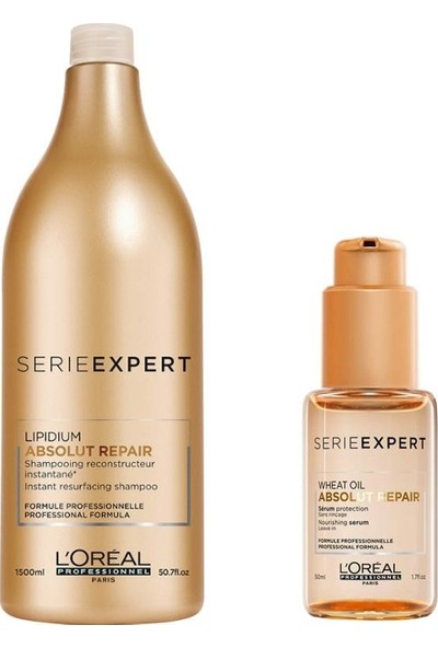 Loreal Professionnel Serie Expert Absolute Repair Şampuan 1500 ml + Wheat Oil 50 ml Loreal Professionnel Serie Expert Absolute Repair Şampuan 1500 ml + Wheat Oil 50 ml