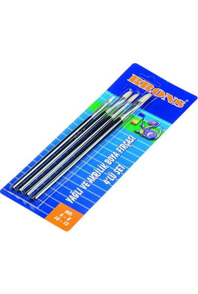 Brons Yağlı ve Akrilik Boya Fırça Seti 4 Lü 6-8-10-12 Brons Yağlı ve Akrilik Boya Fırça Seti 4 Lü 6-8-10-12