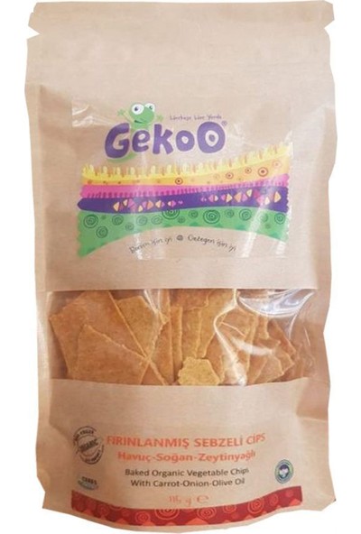 Gekoo Organik Fırınlanmış Sebzeli Cips Havuç Soğan Zeytinyağlı 115 gr