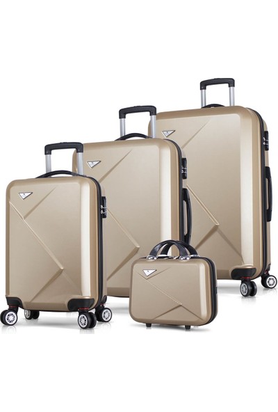 My Valice Diamond Abs 4'lü Travel Valiz Seti Gold My Valice Diamond Abs 4'lü Travel Valiz Seti Gold