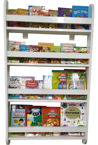 Emdief Home Montessori MağazamDuru Serisi Montessori 4 Raflı Mdf Çocuk Odası Kitaplığı
