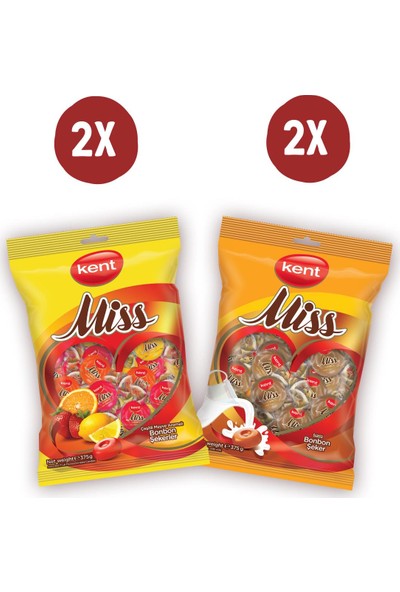 Kent Şeker 375 gr Missbonbon 4'lü Paket