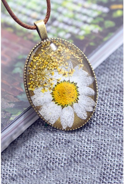 Yaşayan Kolyeler YK228 Papatya ve Sarı Gelin Çiçeği Kolye Yaşayan Kolyeler YK228 Papatya ve Sarı Gelin Çiçeği Kolye