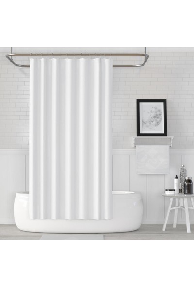 Prado Banyo Duş Perdesi Beyaz 180 x 200 cm