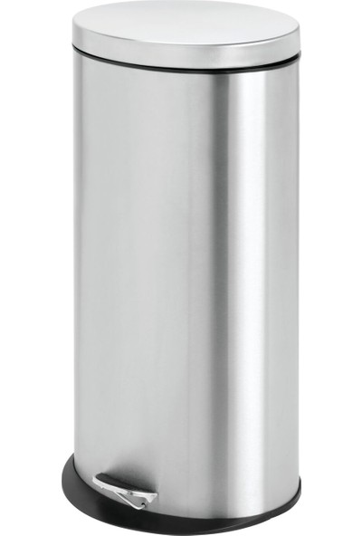 Bosphorus Pedallı Büyük Çöp Kovası 30 lt Saplı Iç Kova Dahil Gümüş