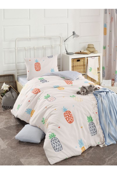 Eponj Home Kolay Ütülenir Nevresim Takımı Tek Kişilik JokeAnanas Krem