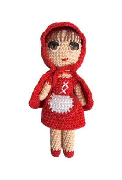 İlmek Bebek Amigurumi El Örgüsü Oyuncak Kırmızı Başlıklı Kız