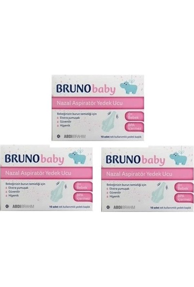 Abdi İbrahim Bruno Baby Burun Aspiratör Yedek Ucu 10 Adet 3'lü